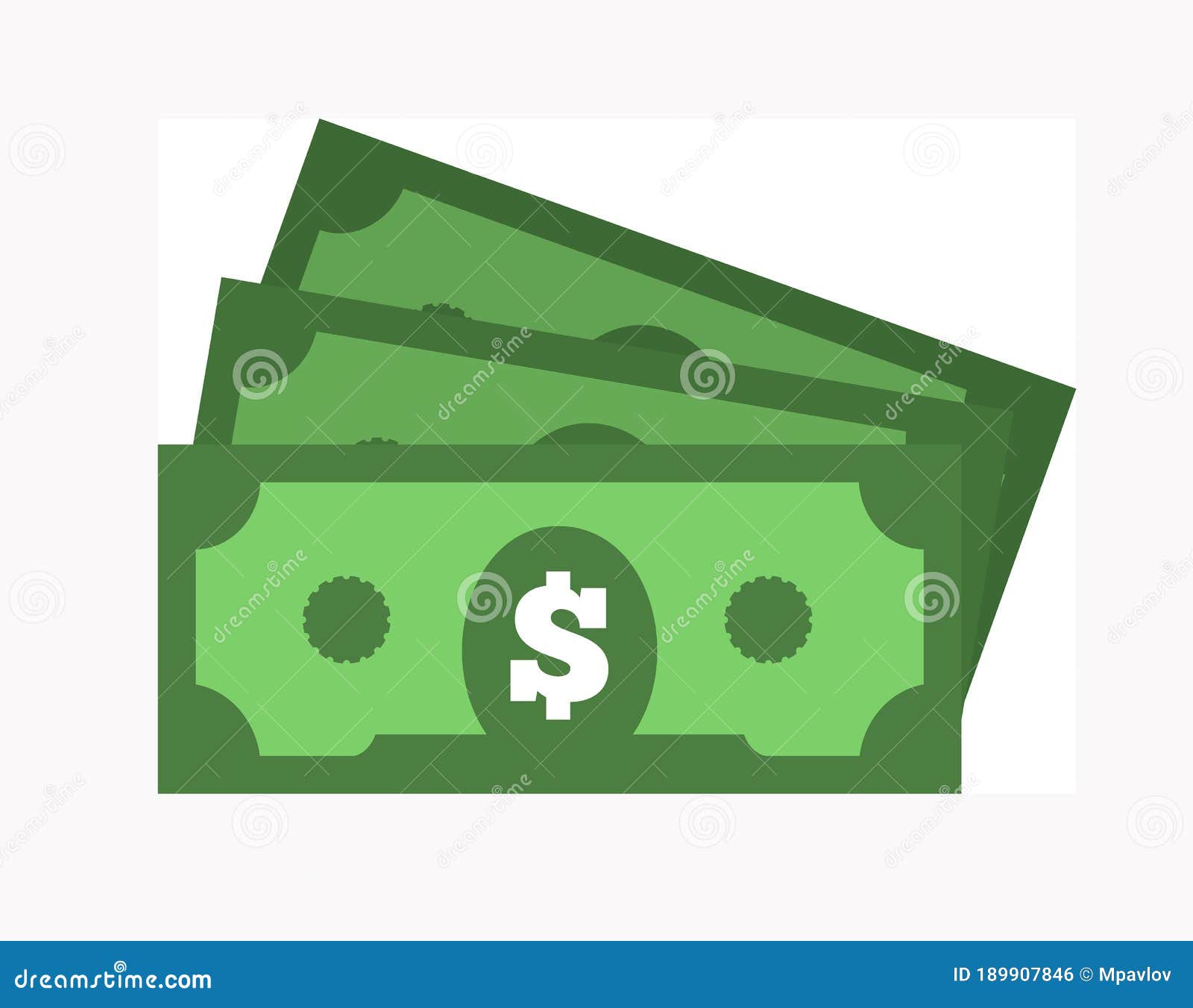 US Dollar on White Background. Flat Vector Illustration Stock Vector ...