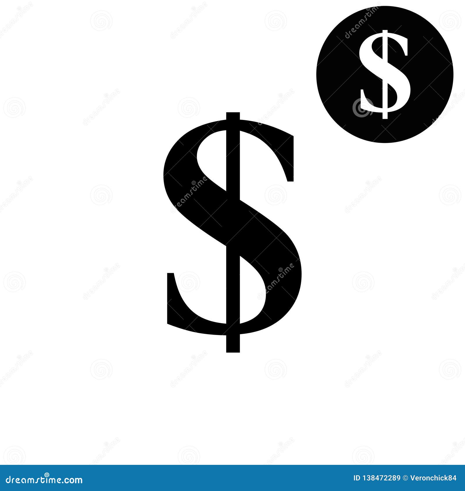 Us Dollar - White Vector Icon Stock Vector - Illustration of banner ...