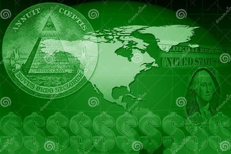 US Dollar World Map stock illustration. Illustration of investment ...
