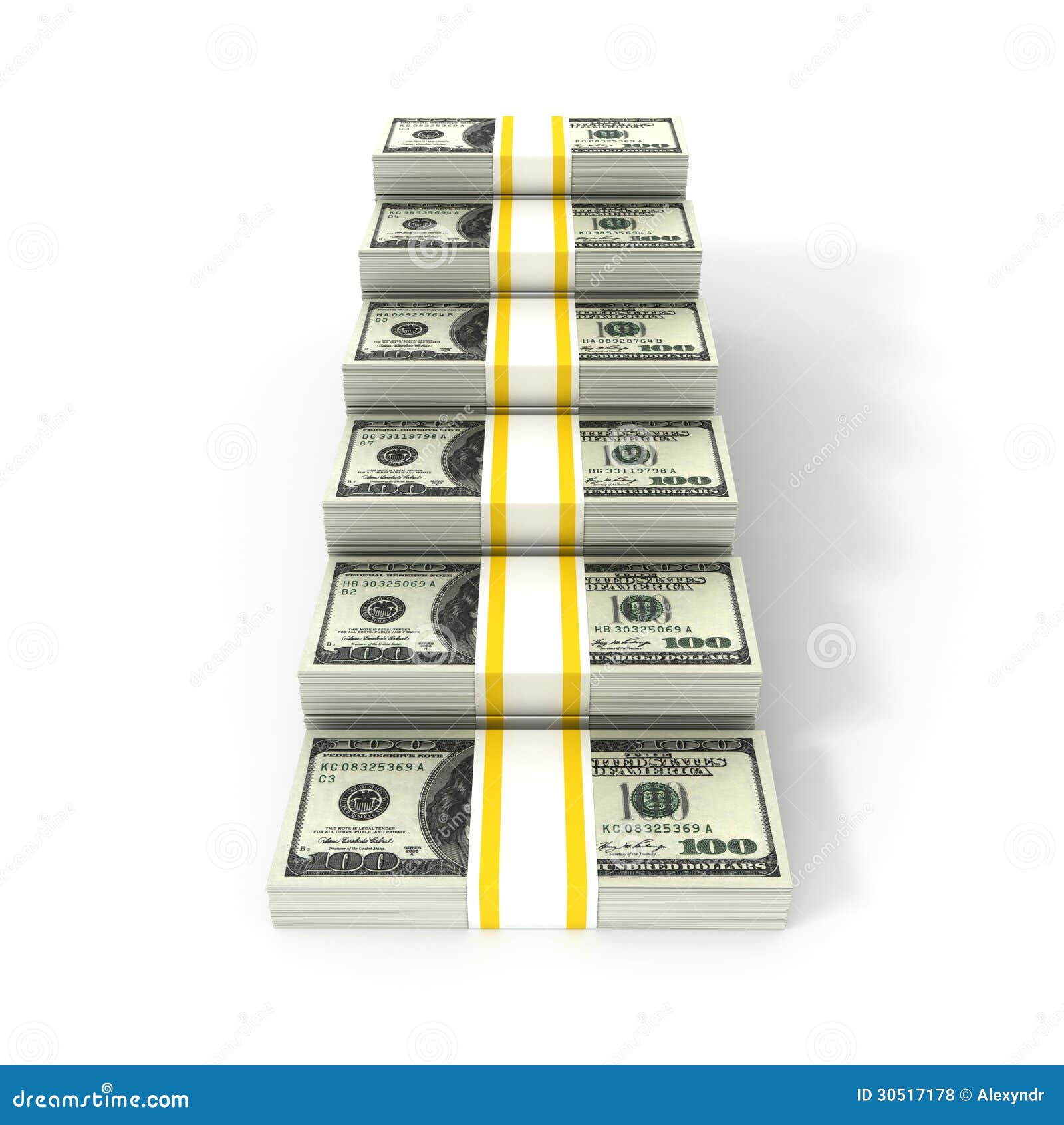 US Dollars Banknotes Money Stack Stock Illustration - Illustration of ...