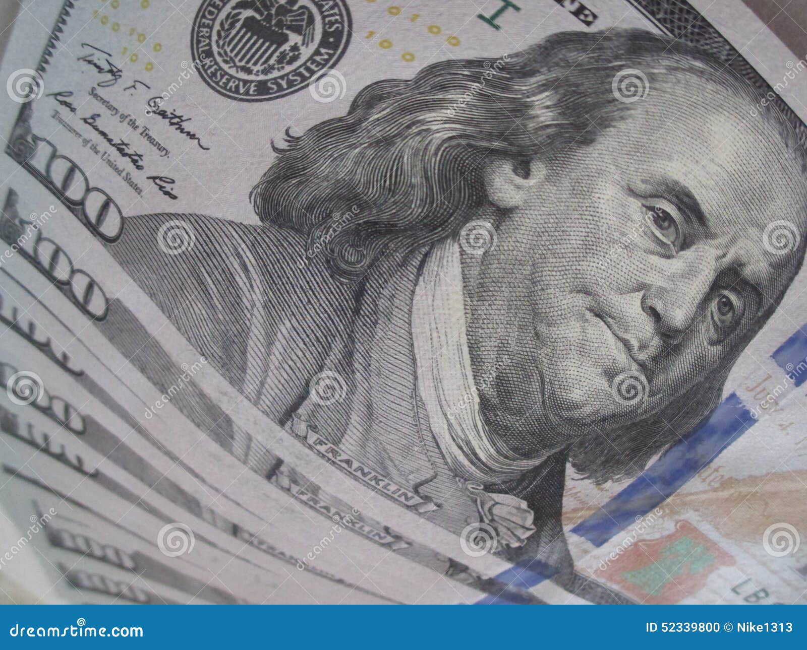 US dollars stock photo. Image of banknote, franklin, bill - 52339800