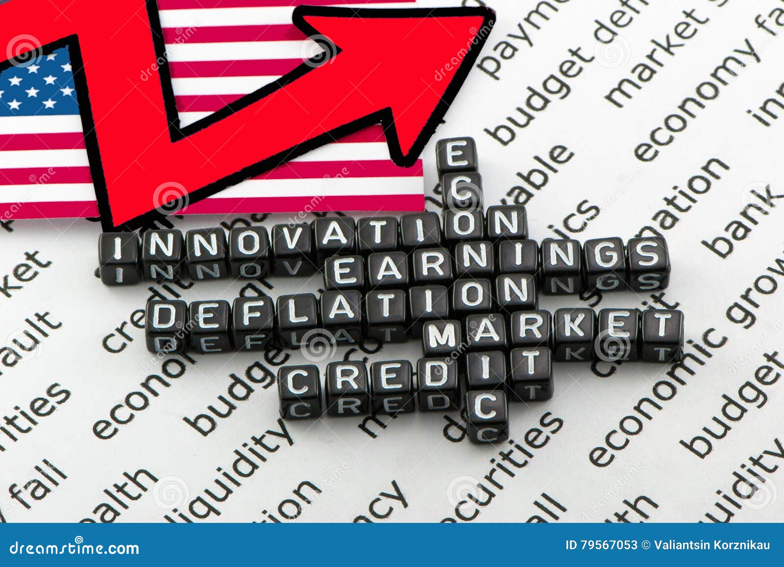 US economic indicators stock image. Image of decline - 79567053