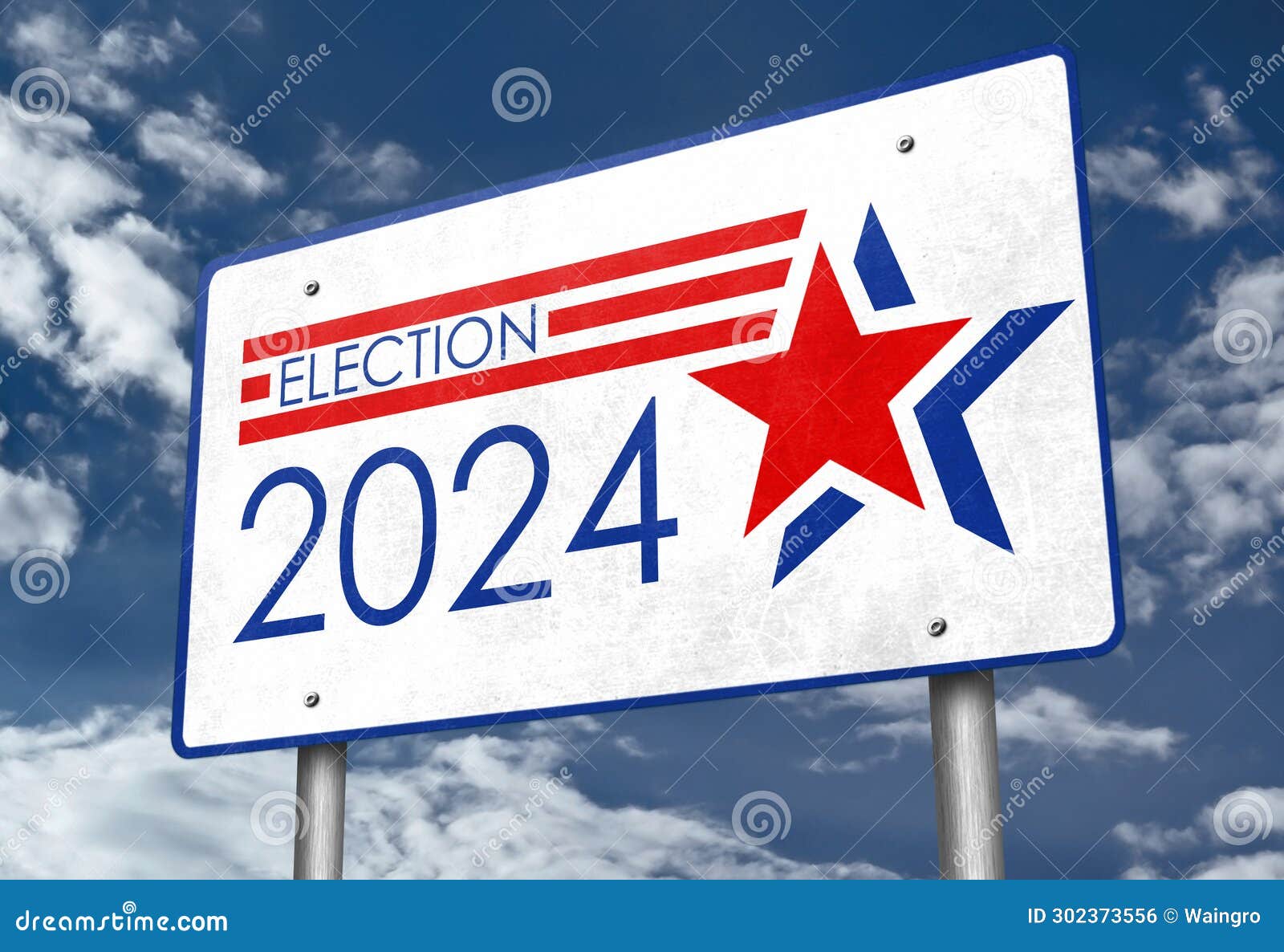 US Election 2024 - Road Sign Stock Photo - Image of candidate, states ...