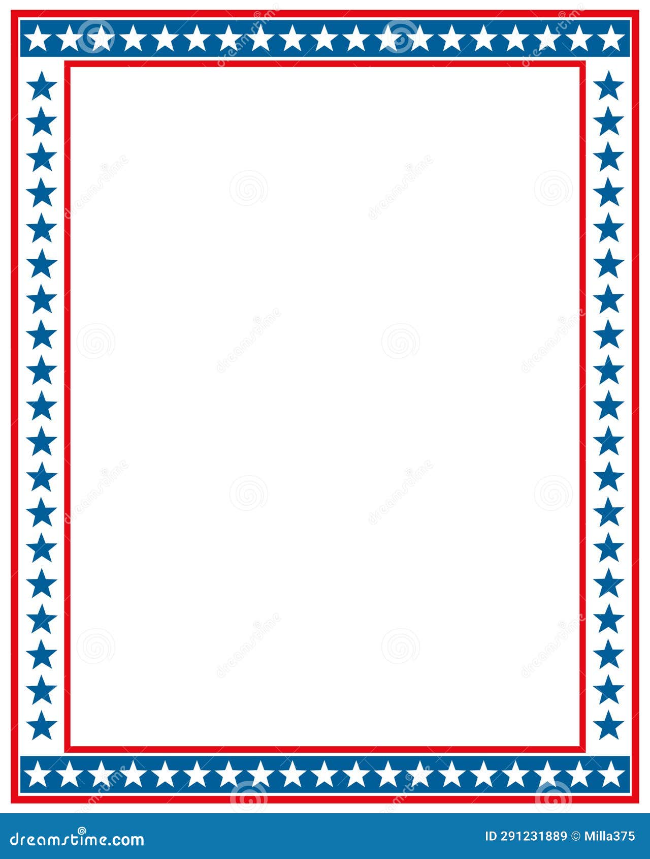United States Flag Symbols Patriotic Border Vector Image Stock Vector ...