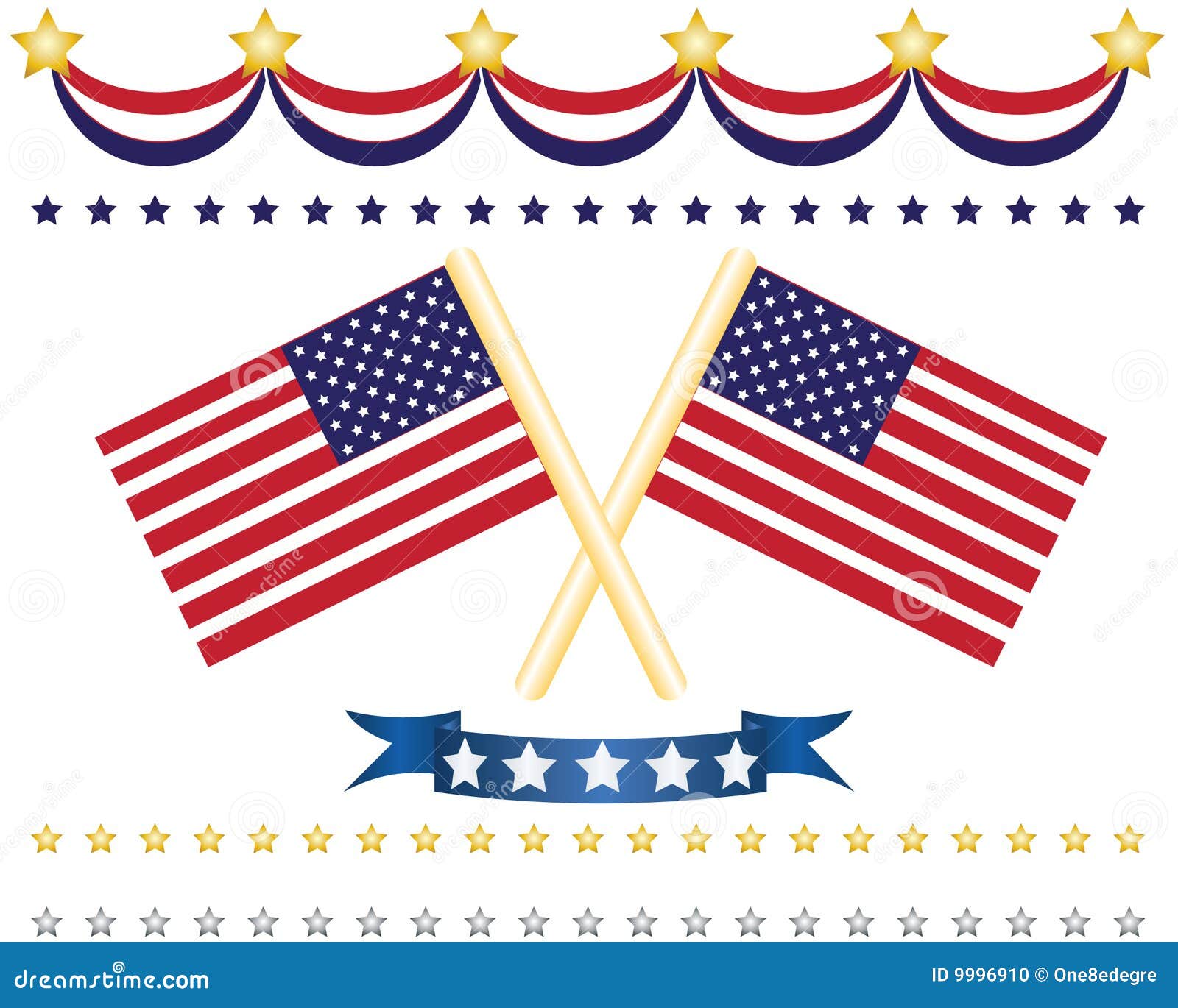Us flag decor set stock illustration. Illustration of immigration - 9996910