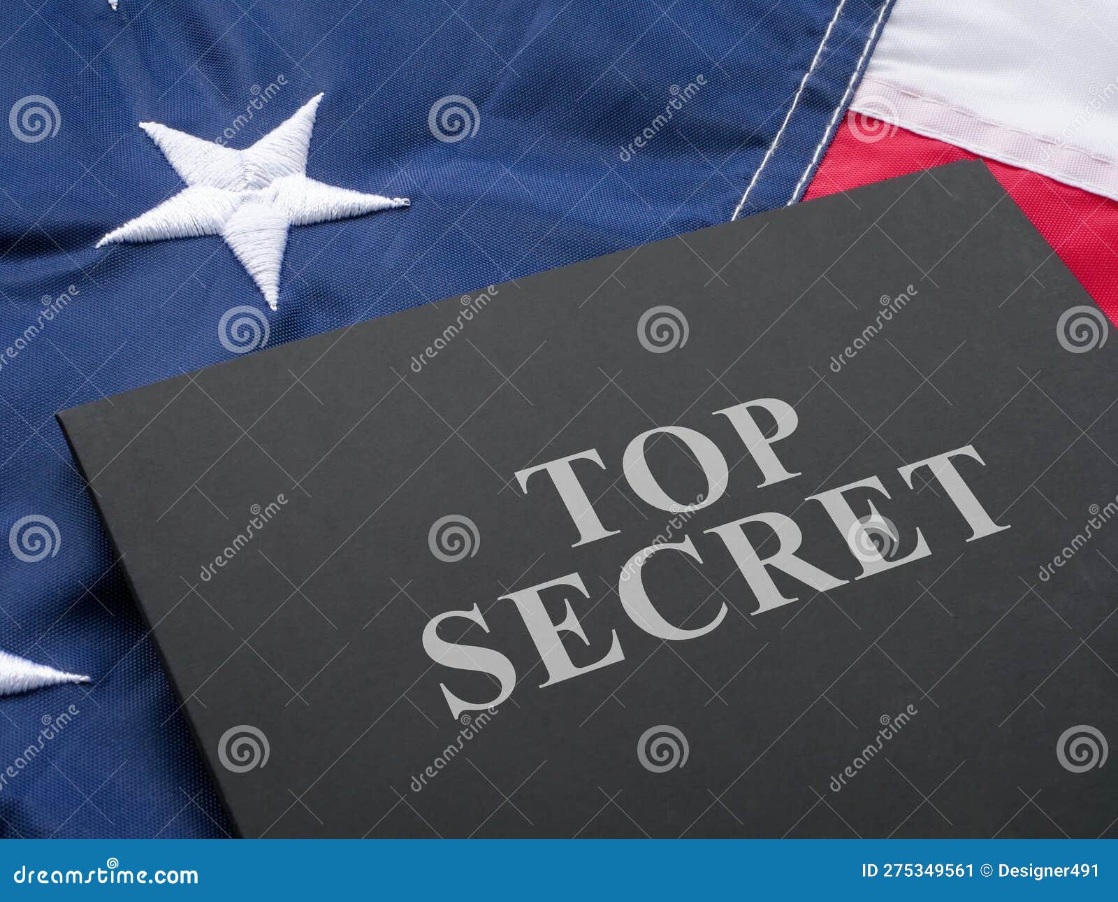 US Flag and a Folder Labeled Top Secret. Stock Image - Image of ...