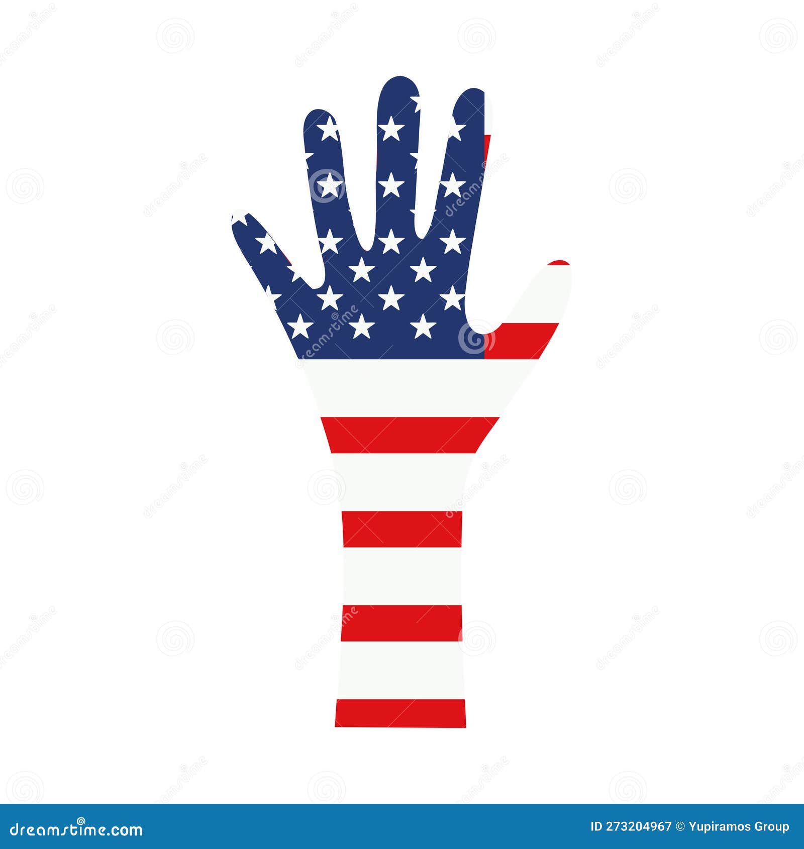 US flag in hand stock vector. Illustration of icon, hand - 273204967