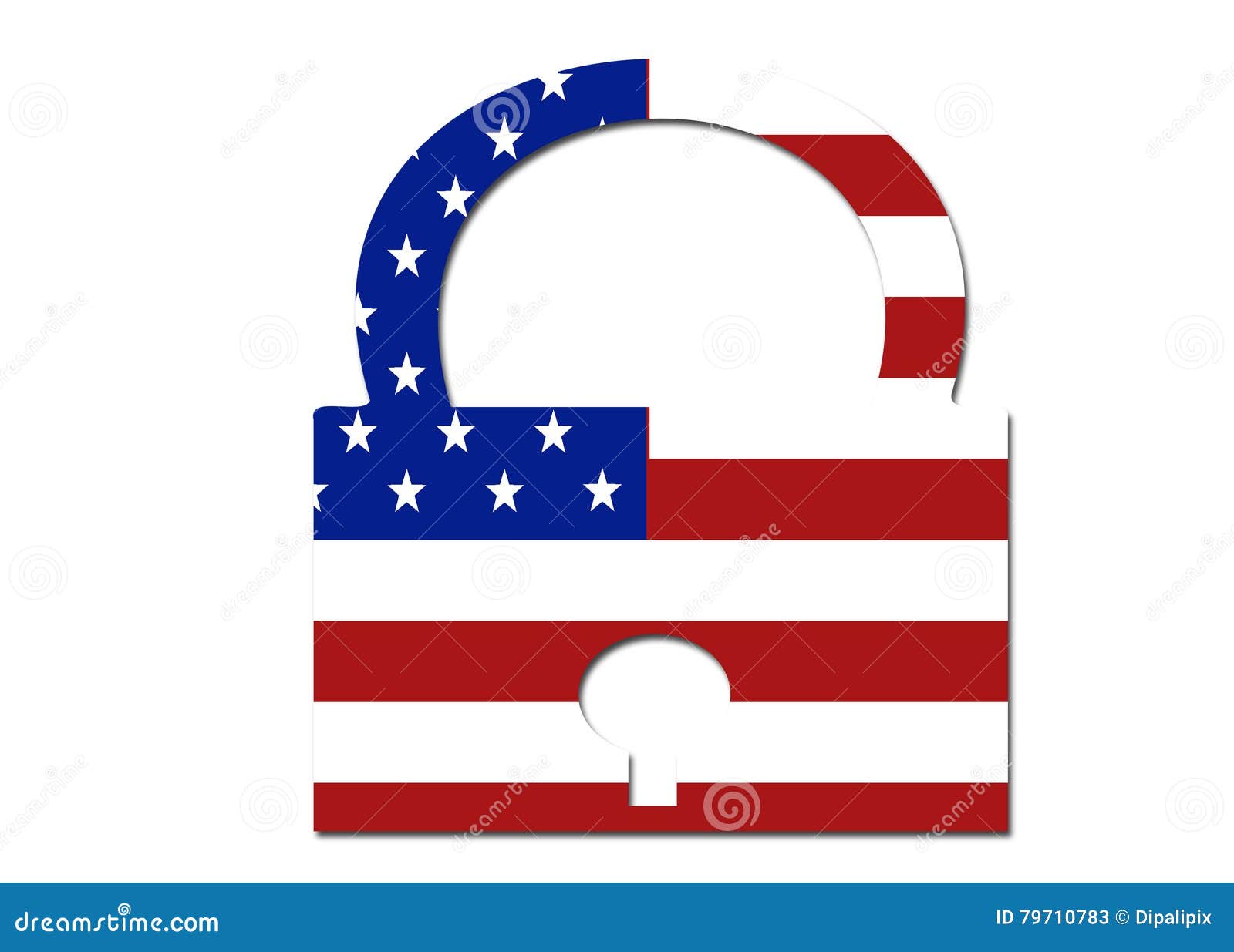 US flag lock symbol stock illustration. Illustration of sign - 79710783