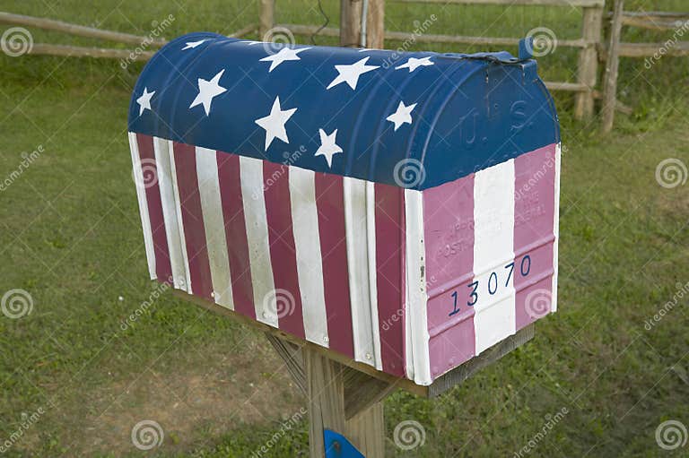 US Flag Mailbox editorial photography. Image of stripes - 23179427