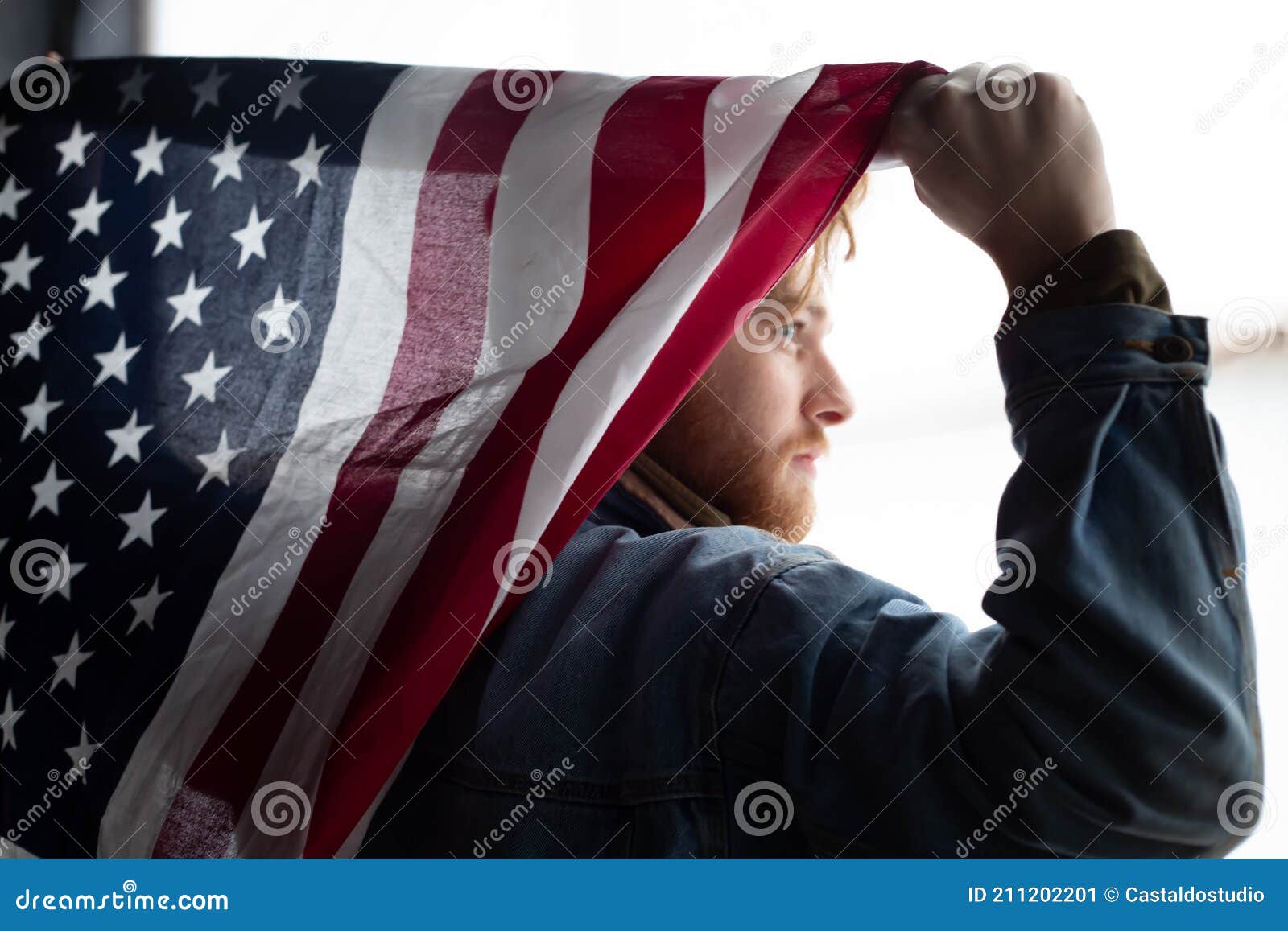 US flag and a man stock image. Image of patriotic, patriot - 211202201