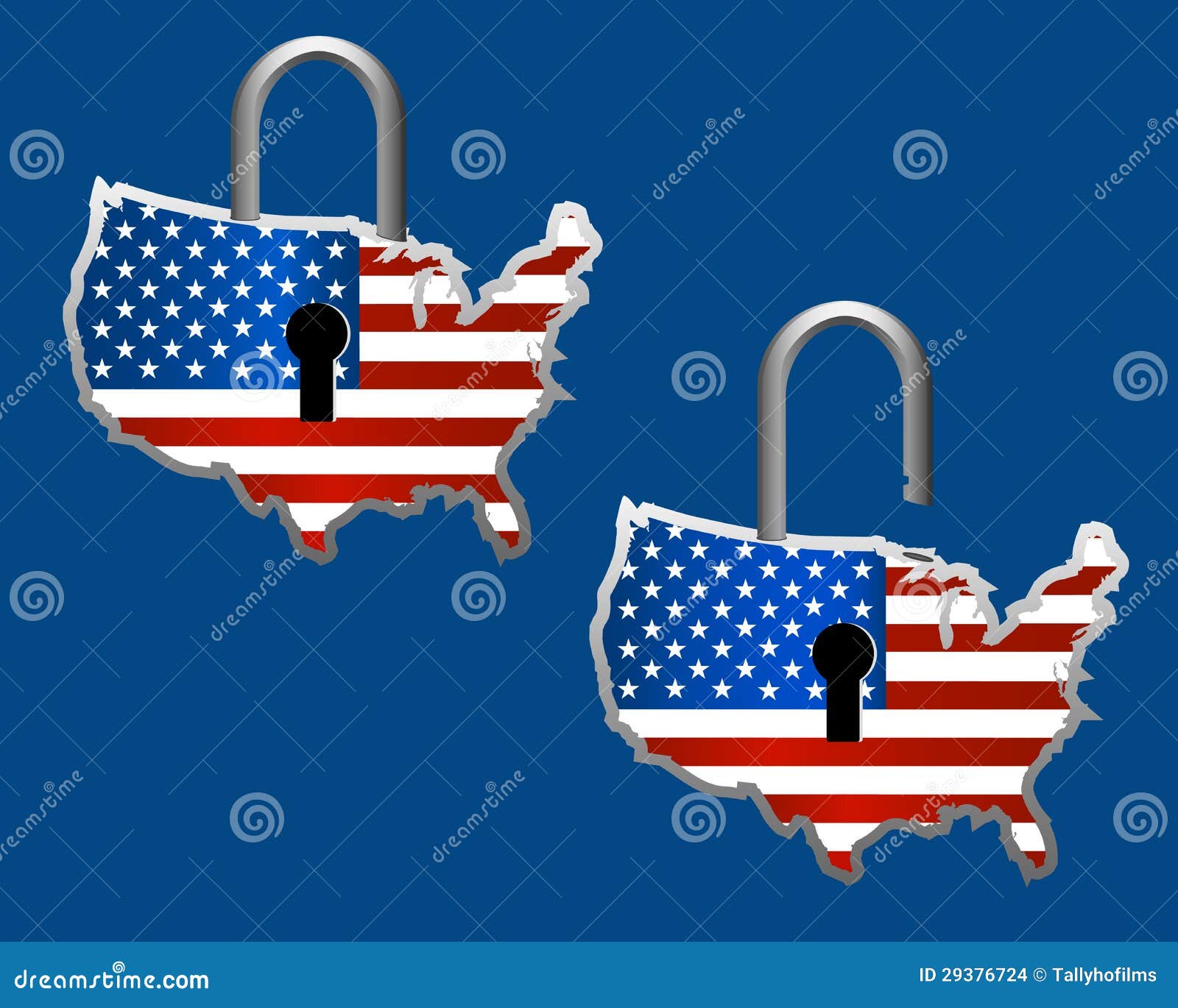 US Flag Padlock stock illustration. Illustration of security - 29376724