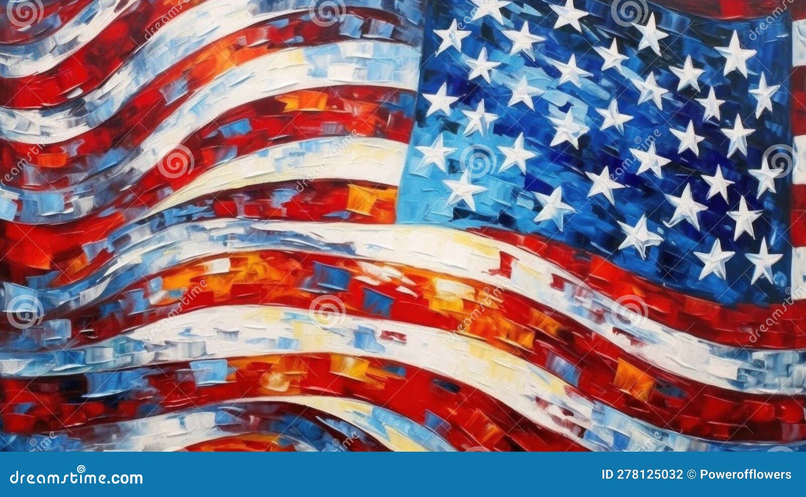 US Flag Painted in Oil Created with Generative AI Technology Stock ...