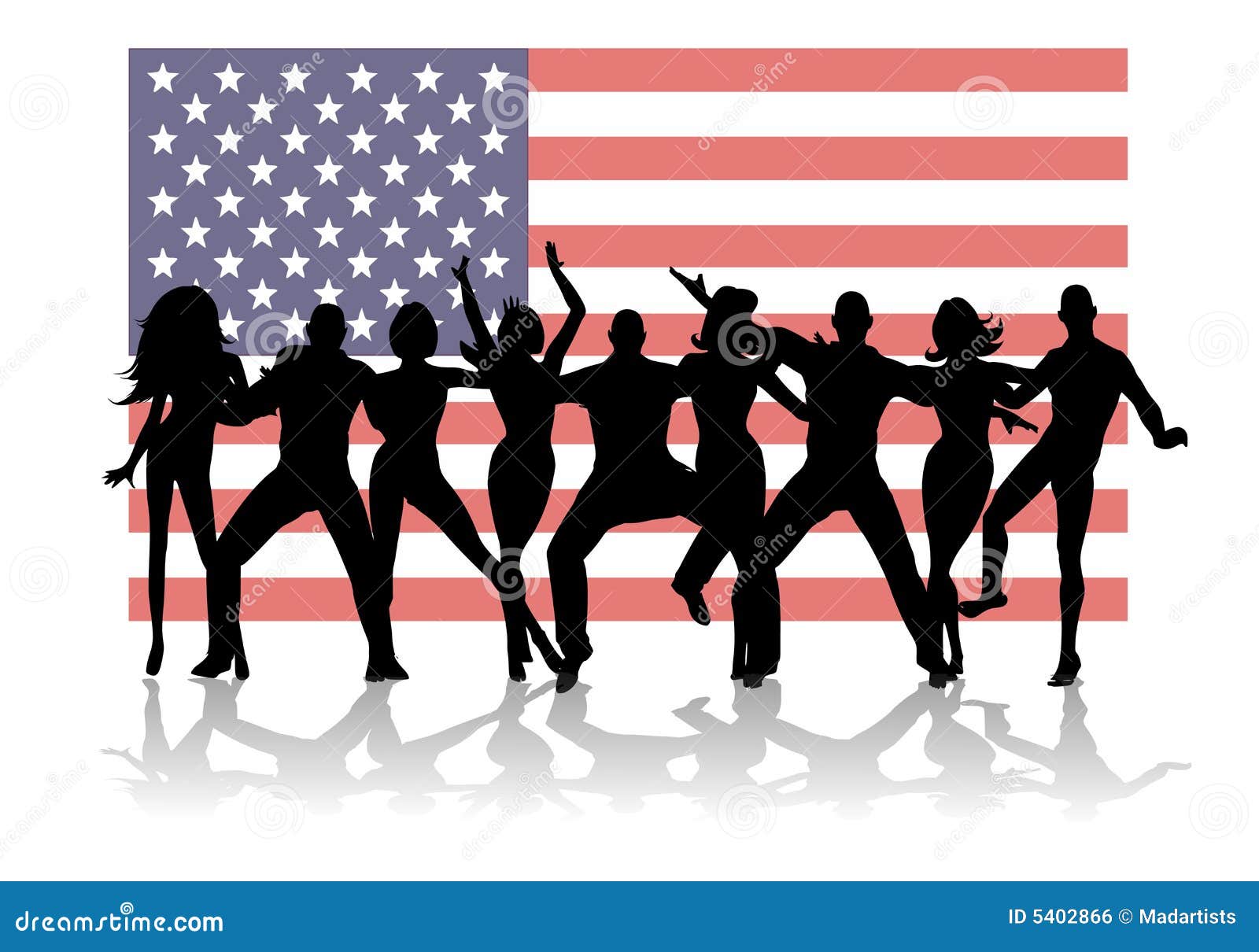Us Flag Party People stock illustration. Illustration of america - 5402866