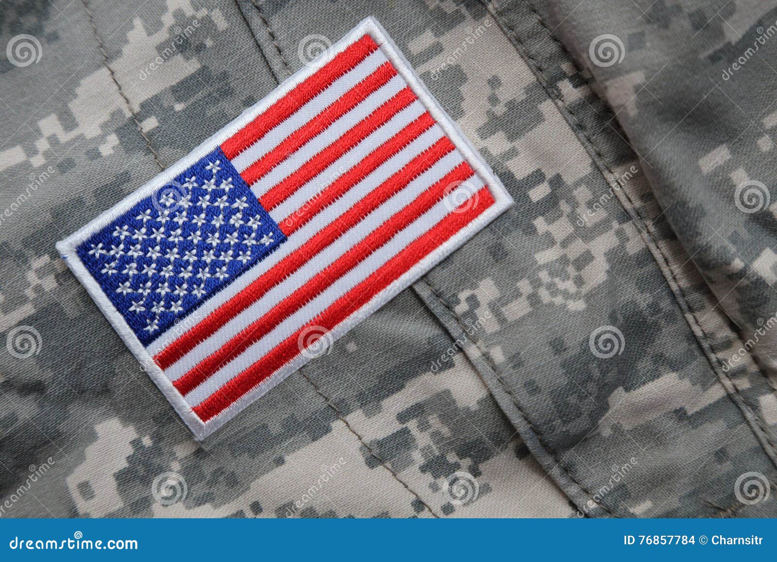 US Flag Patch on Solders Uniform Stock Photo - Image of country ...