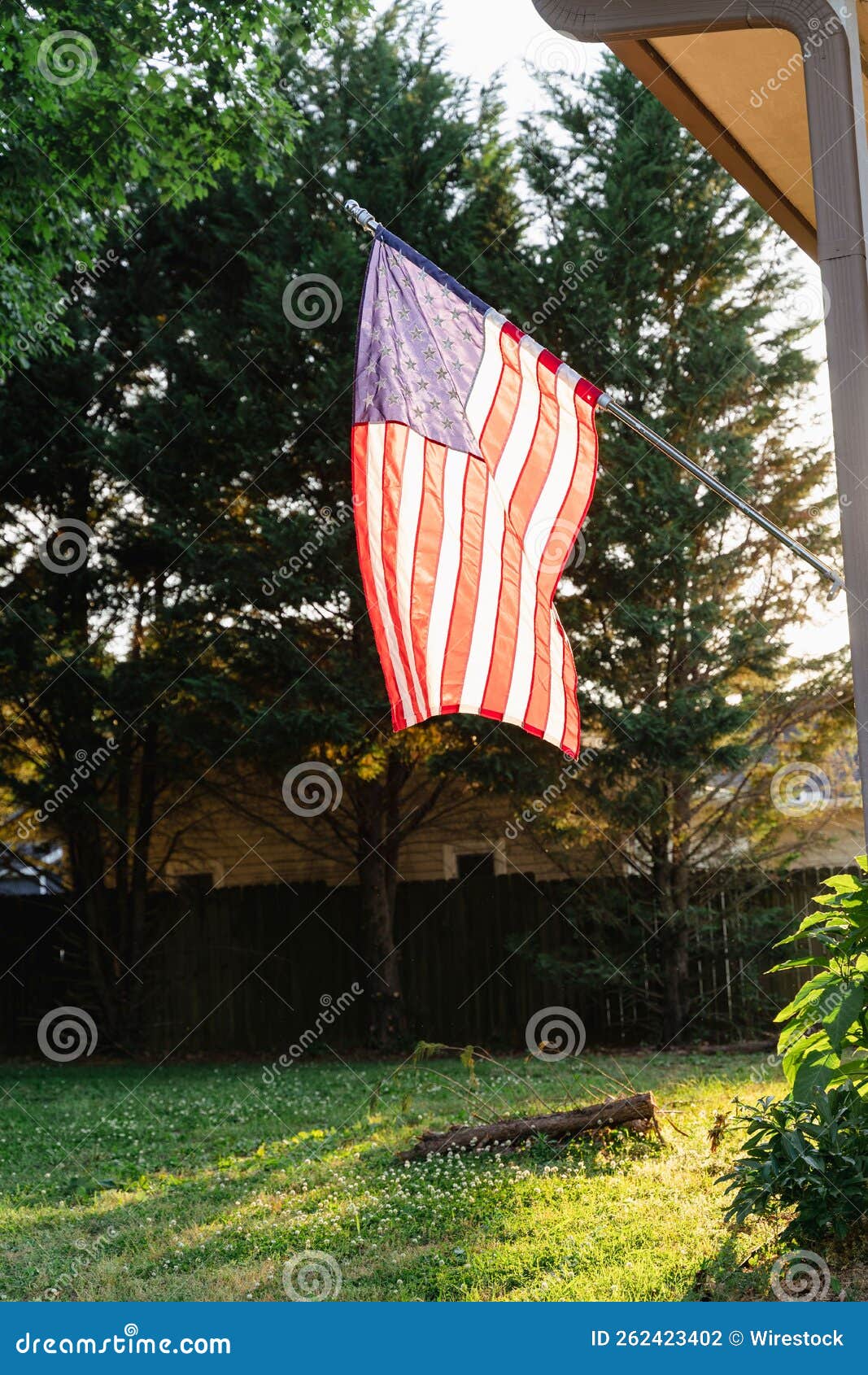 US Flag on a Pole Waving in the Wind Stock Photo - Image of country ...