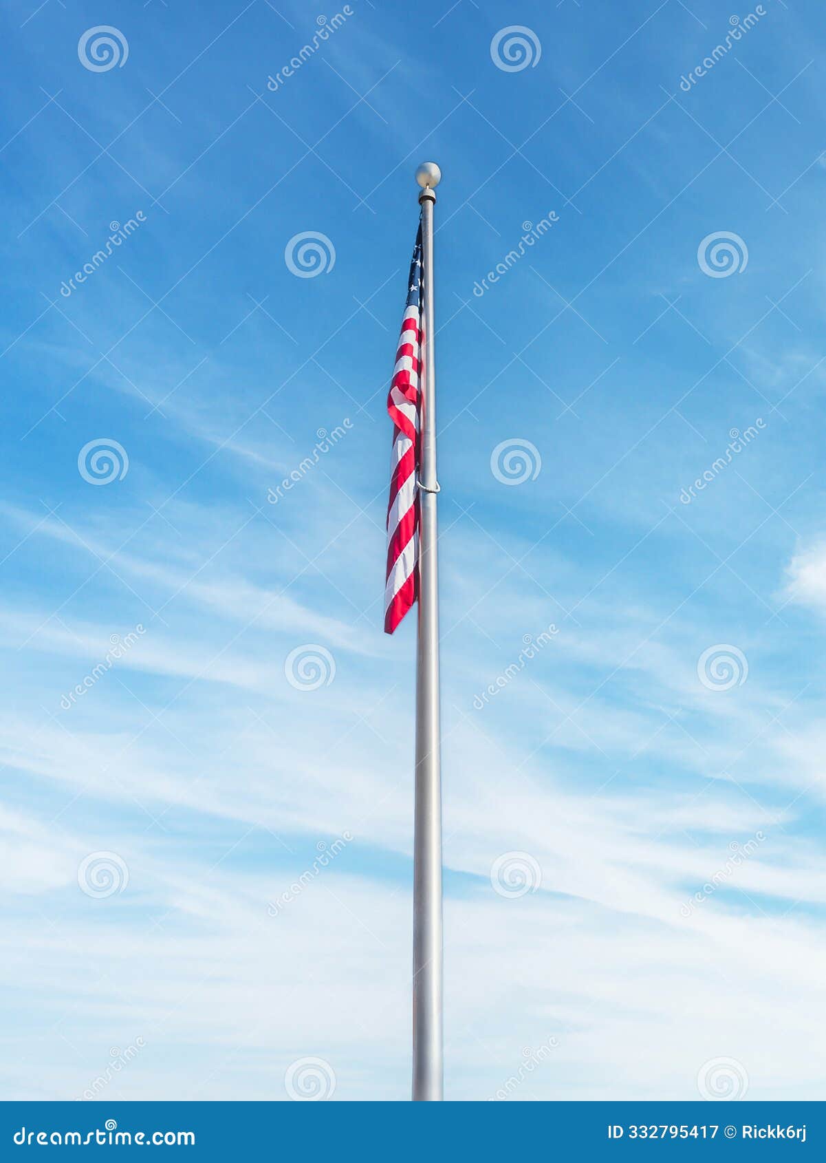 US Flag on Pole on a Wind-free Day Stock Image - Image of wind ...