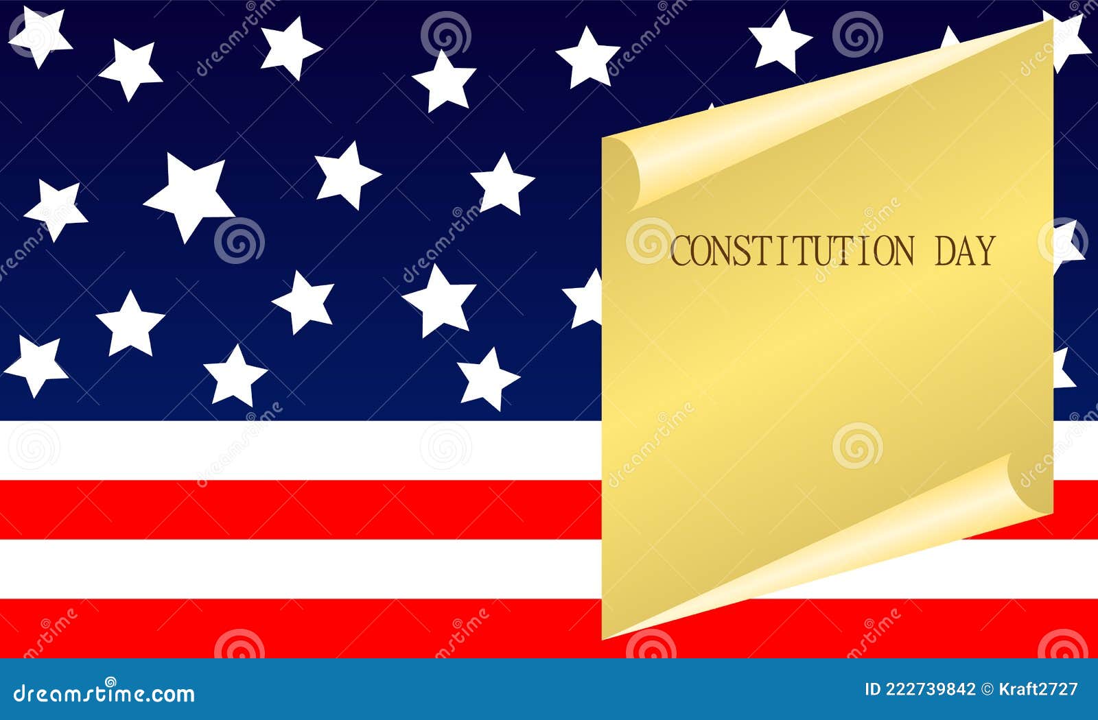US Flag Scroll for CONSTITUTION DAY Stock Vector - Illustration of ...