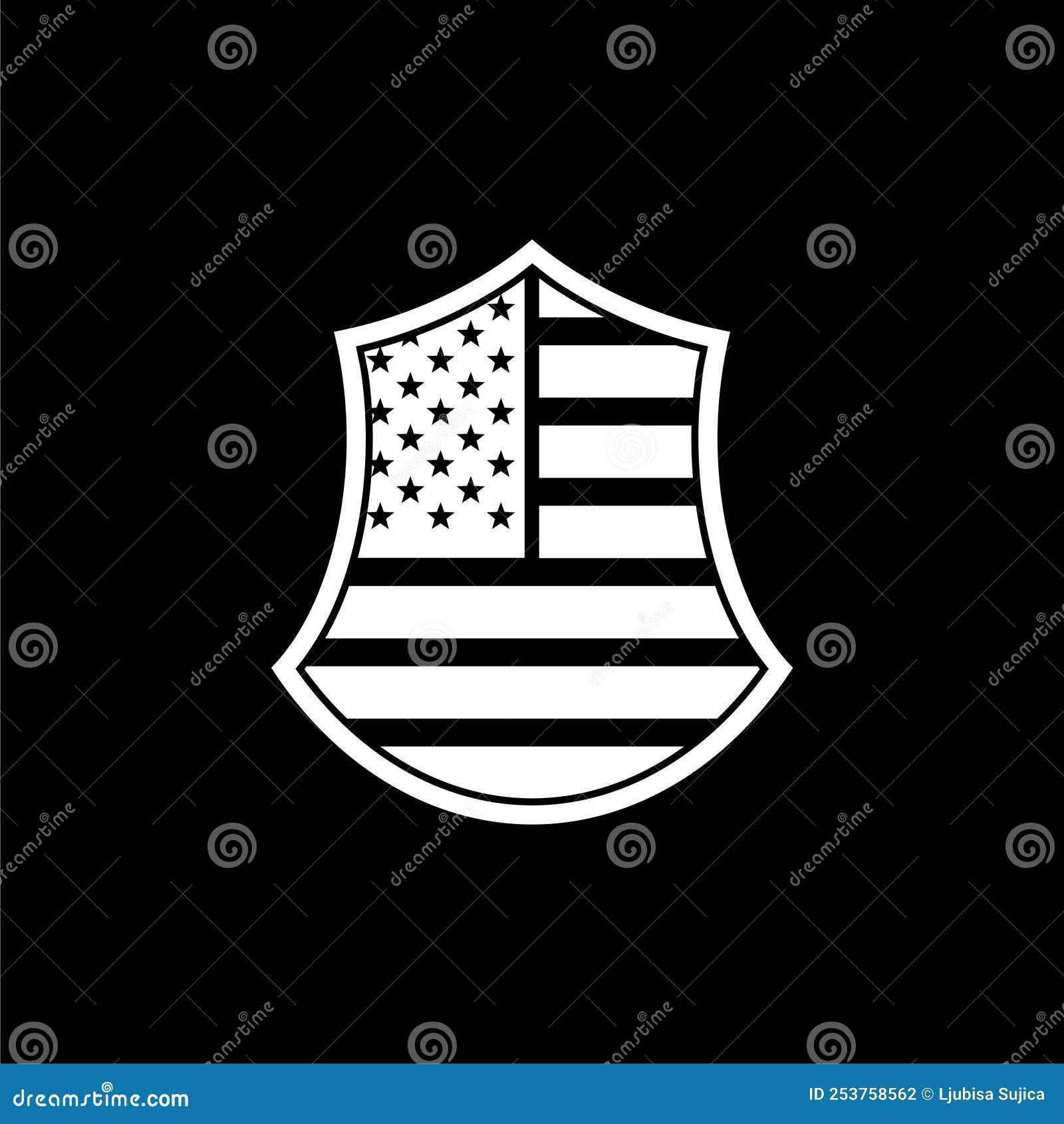 US Flag Shield Icon Isolated on Dark Background Stock Vector ...