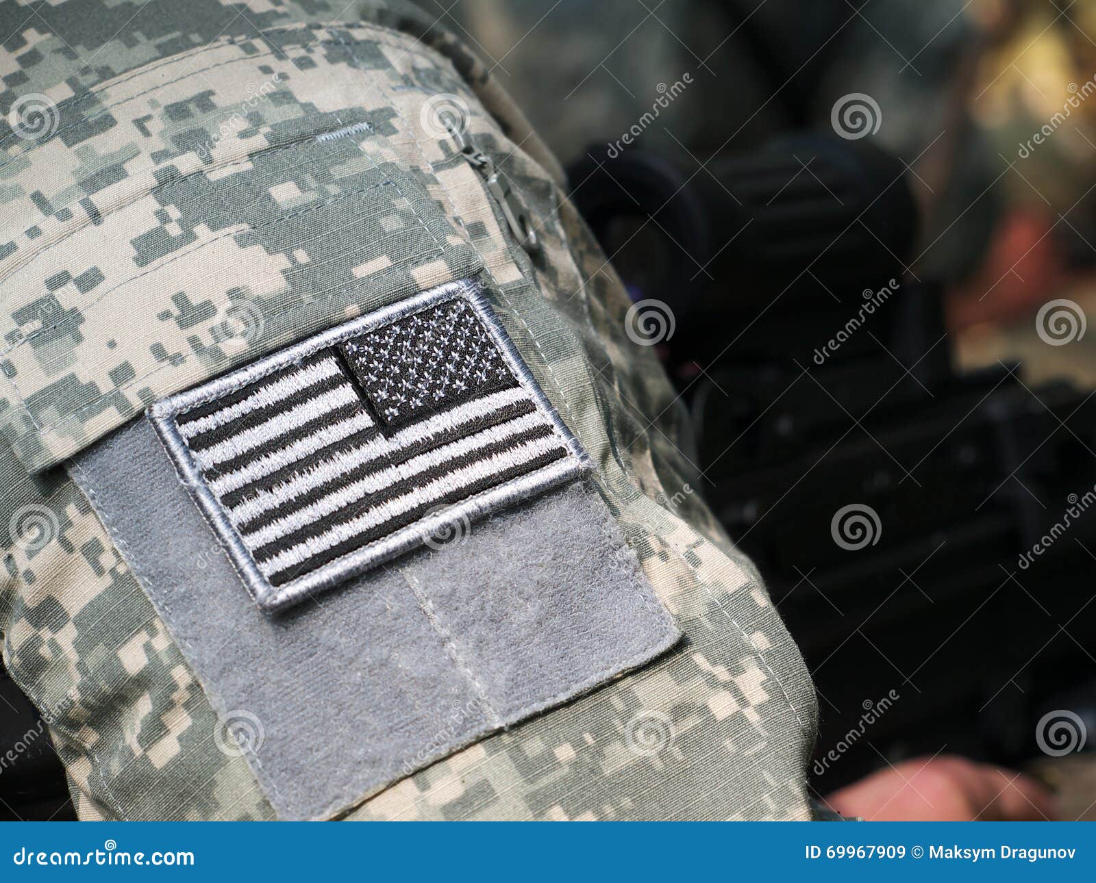 American Flag On Soldiers Patches