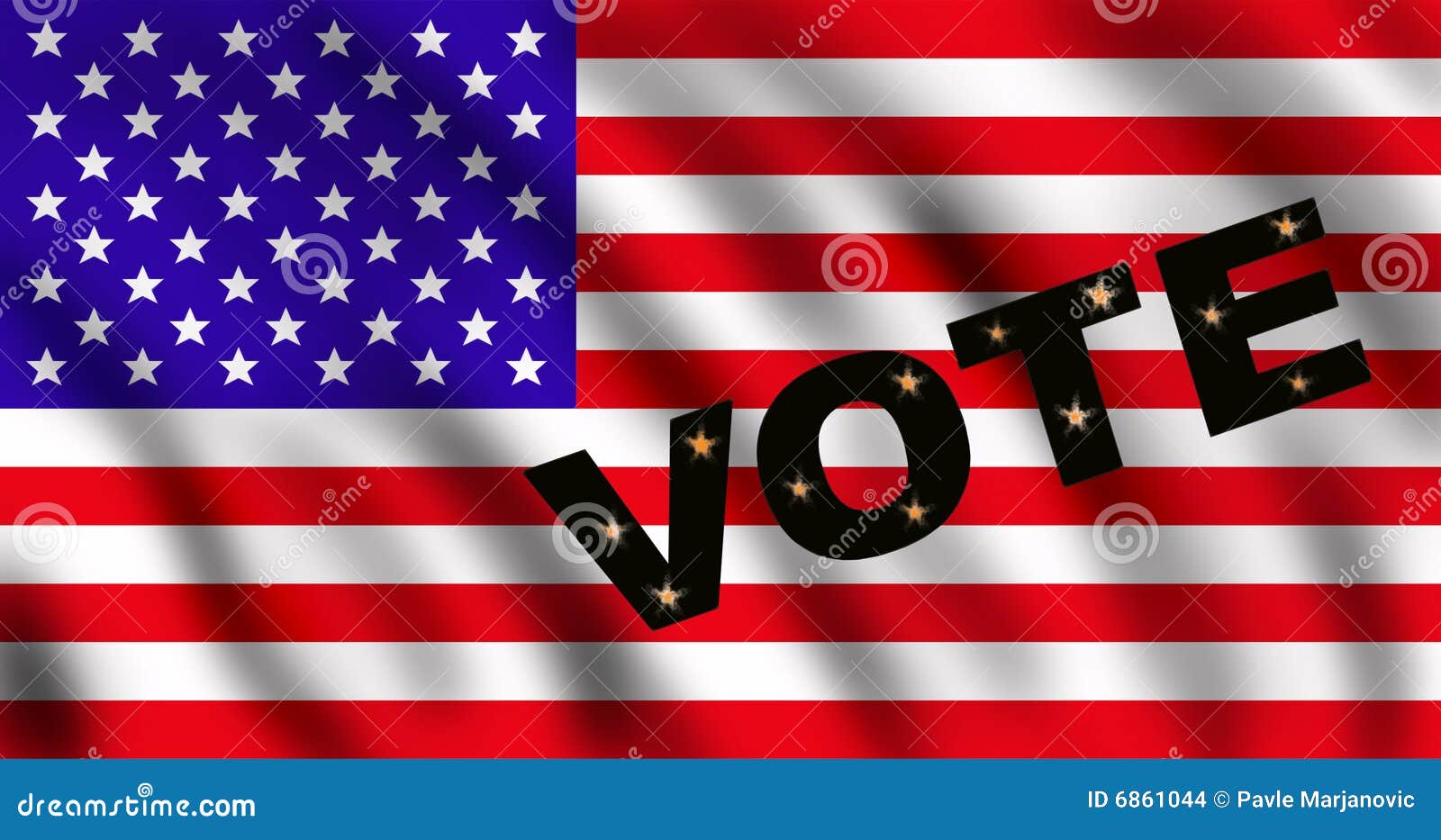 US Flag with the Word VOTE stock illustration. Illustration of ...