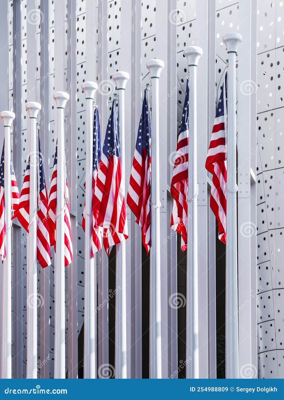 US flags lined up in row stock image. Image of fourth - 254988809