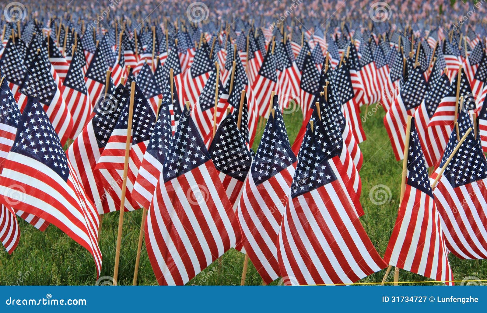 US flags in a memorial stock image. Image of hero, soldier - 31734727