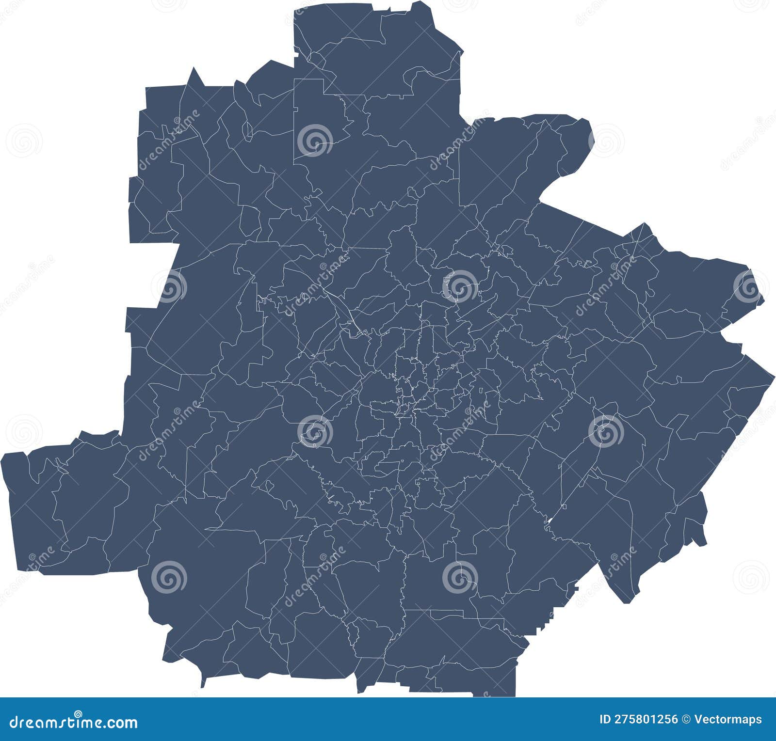 US Georgia Atlanta Superdistricts 2010 Stock Vector - Illustration of simple, county: 275801256