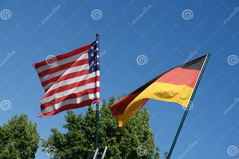 US and German Flags stock photo. Image of germany, united - 1199772