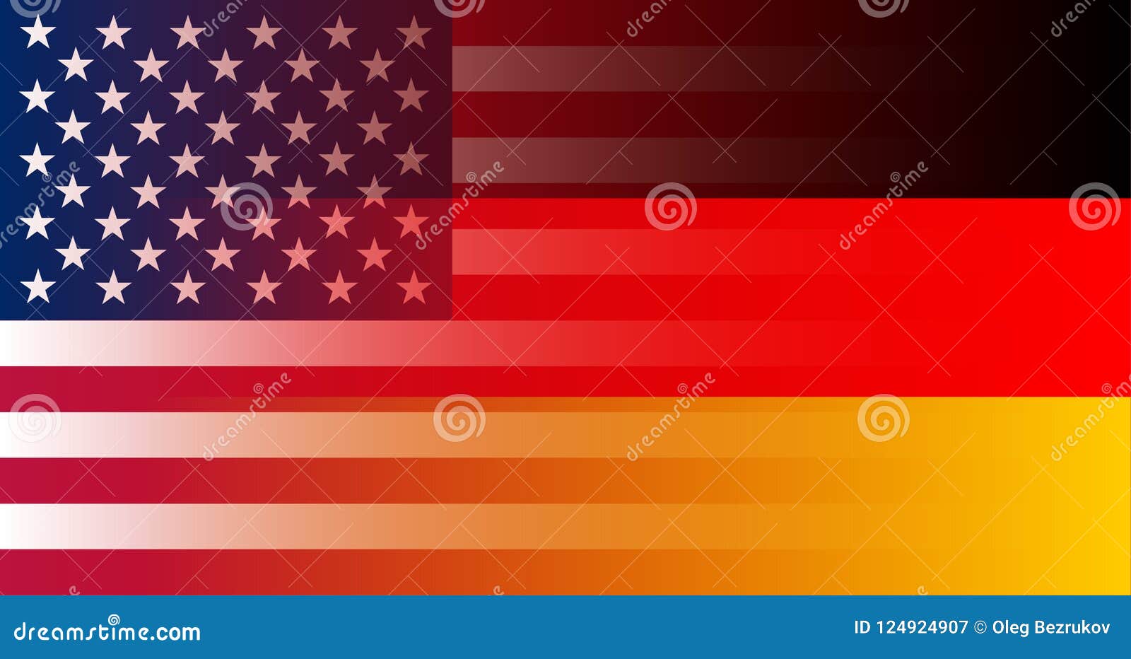 US and Germany Flag in Gradient Superimposition. Vector Stock Vector ...