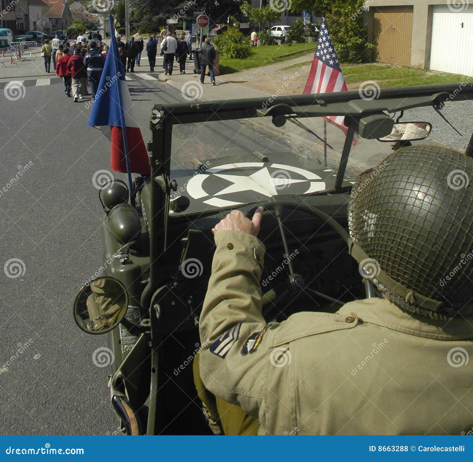 US GI driving an old jeep stock photo. Image of army, military - 8663288