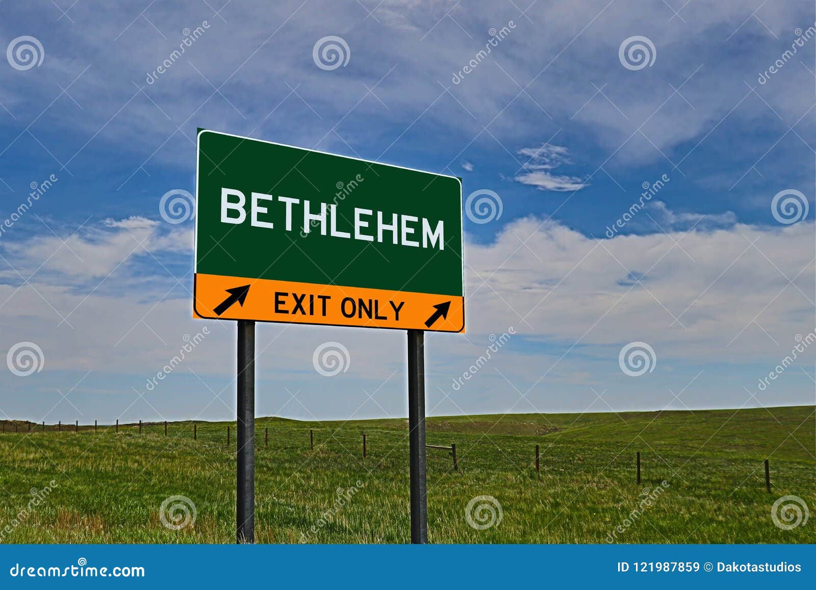 US Highway Exit Sign for Bethlehem Stock Image - Image of motorway ...
