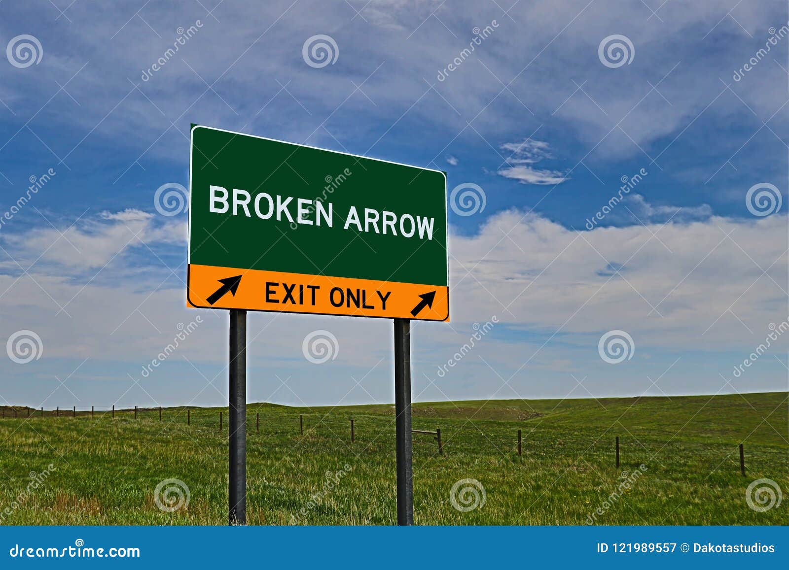 US Highway Exit Sign for Broken Arrow Stock Image - Image of composite ...