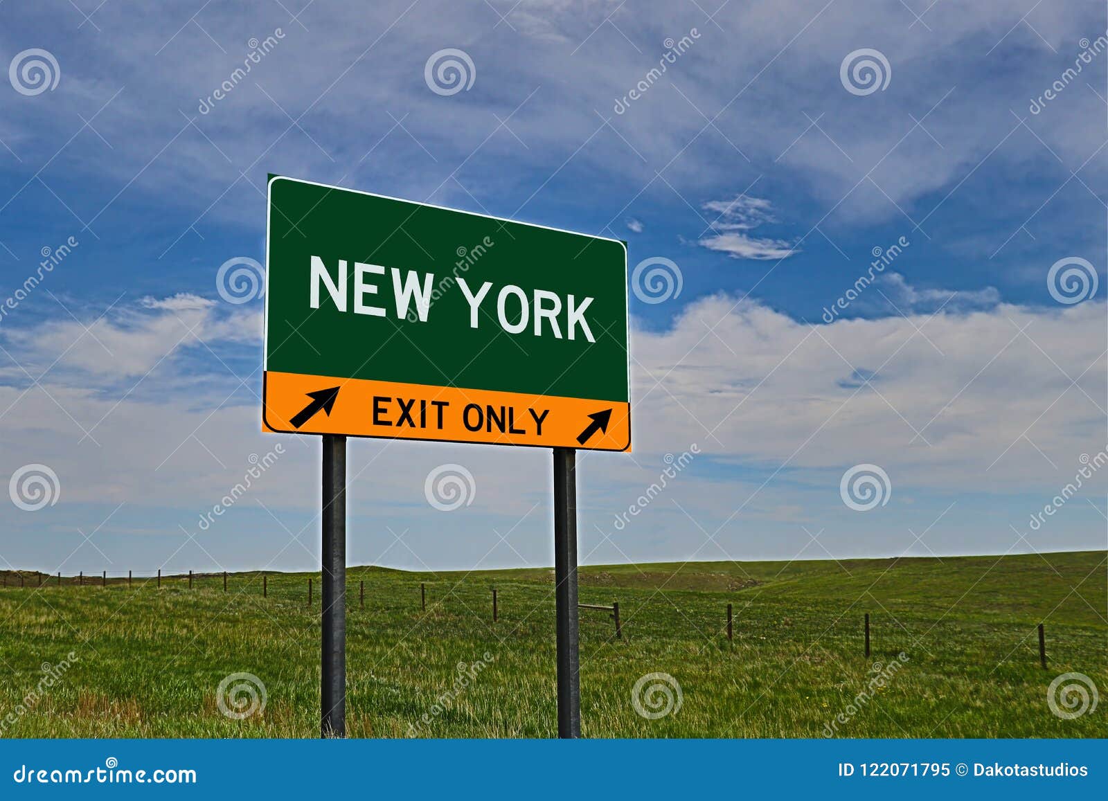 US Highway Exit Sign for New York Stock Image - Image of direction ...