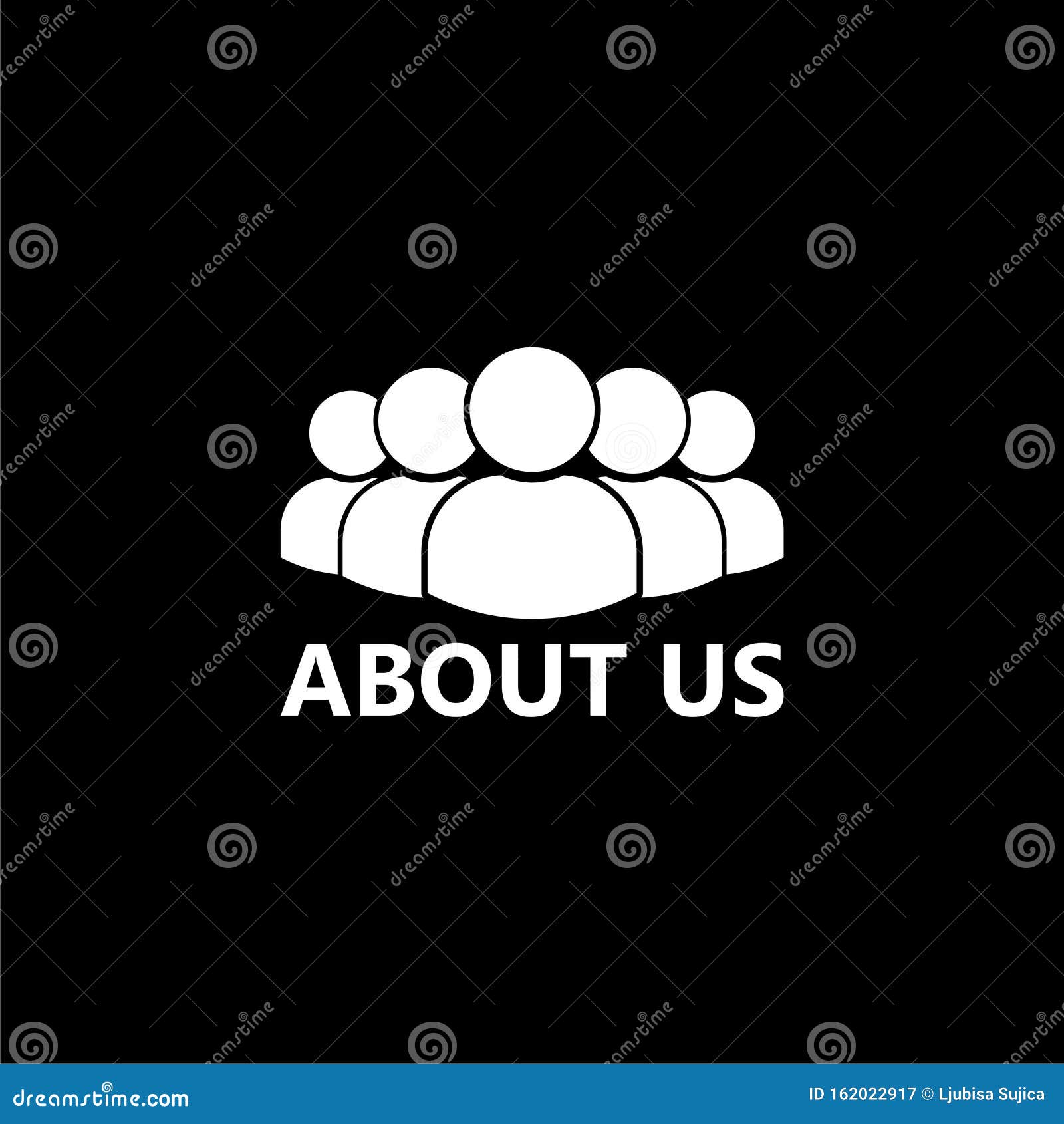 About Us Icon Isolated on Black Background Stock Vector - Illustration ...