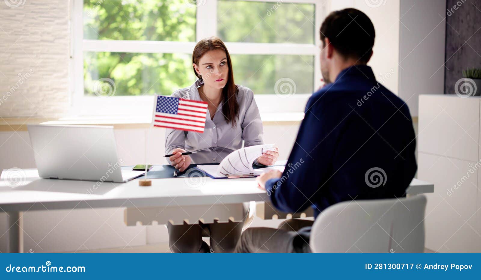 US Immigration Application stock image. Image of interview - 281300717