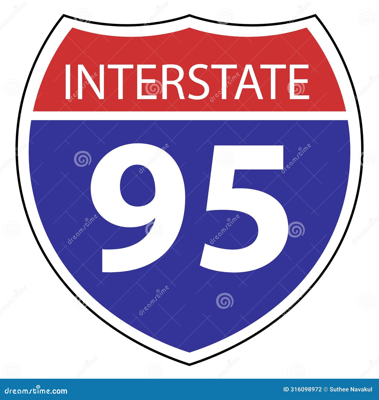 US Interstate 95 Highway Icon. US Interstate 95 Highway Sign with Route ...