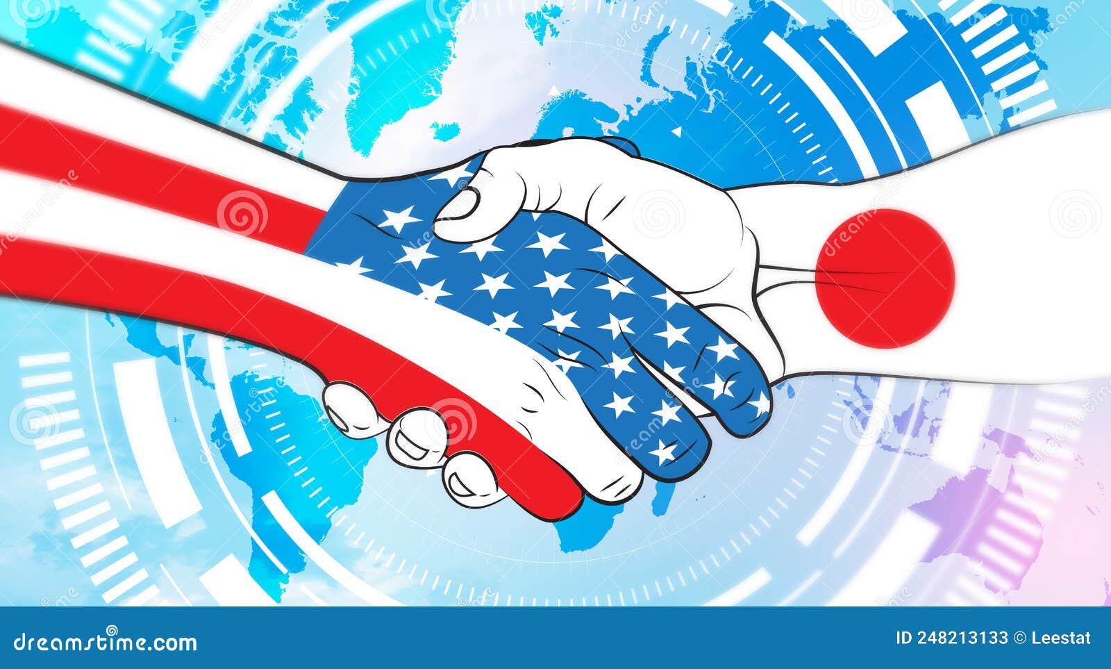 US and Japan Make an Arrangement. Handshake US and Japan. USâ€“Japan ...