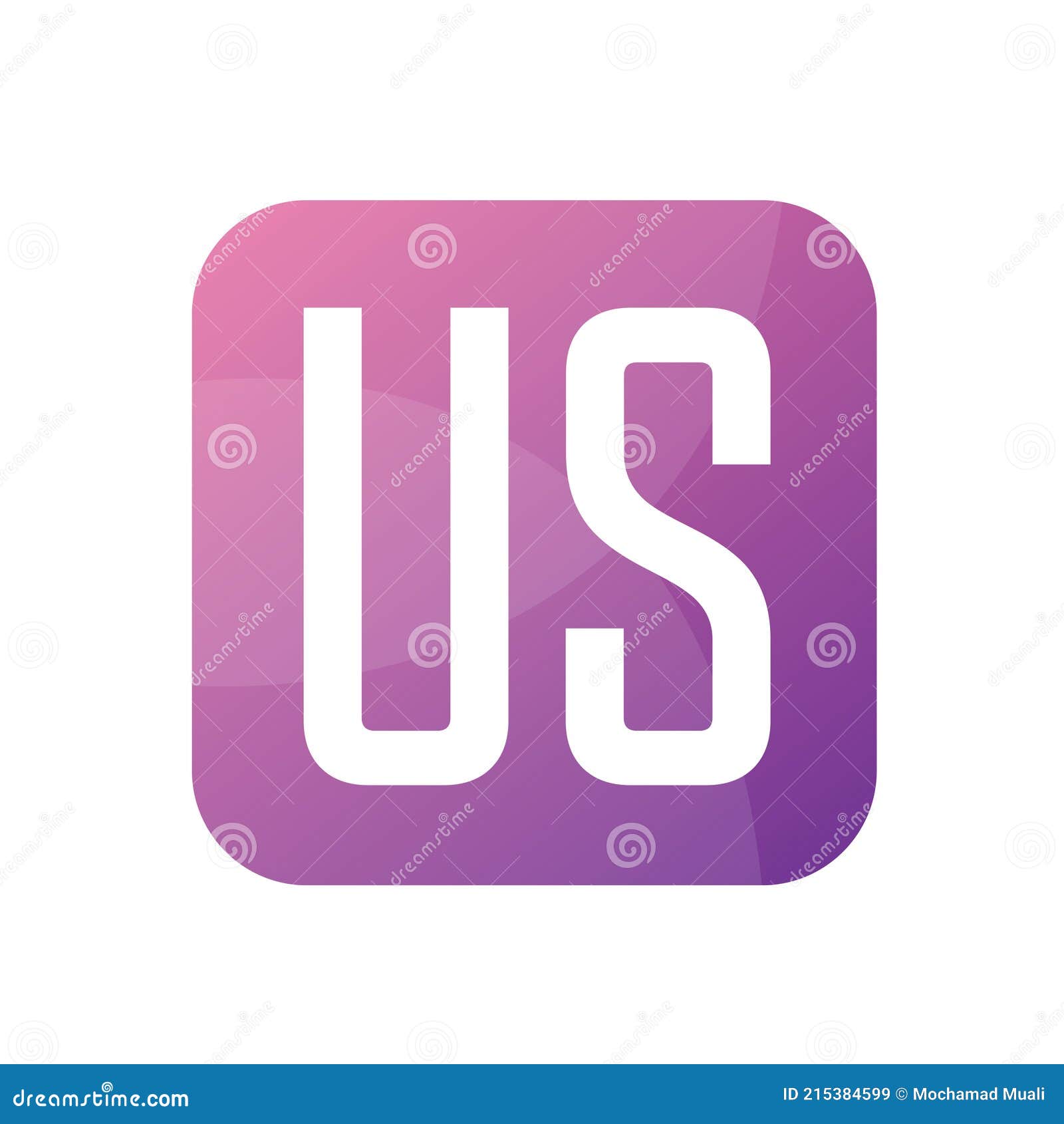 US Letter Logo Design with Simple Style Stock Illustration ...