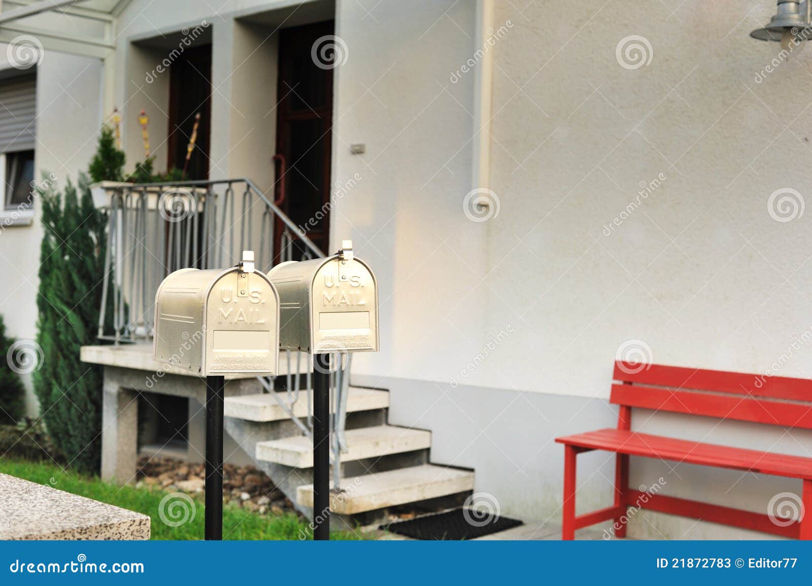 US Mail Box in Front of the House Stock Image - Image of slot ...
