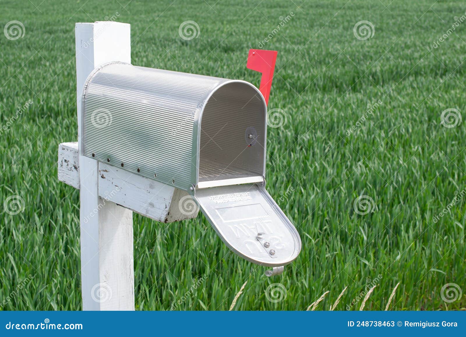 US Mailbox on a Green Background Stock Image - Image of postal, clouds ...