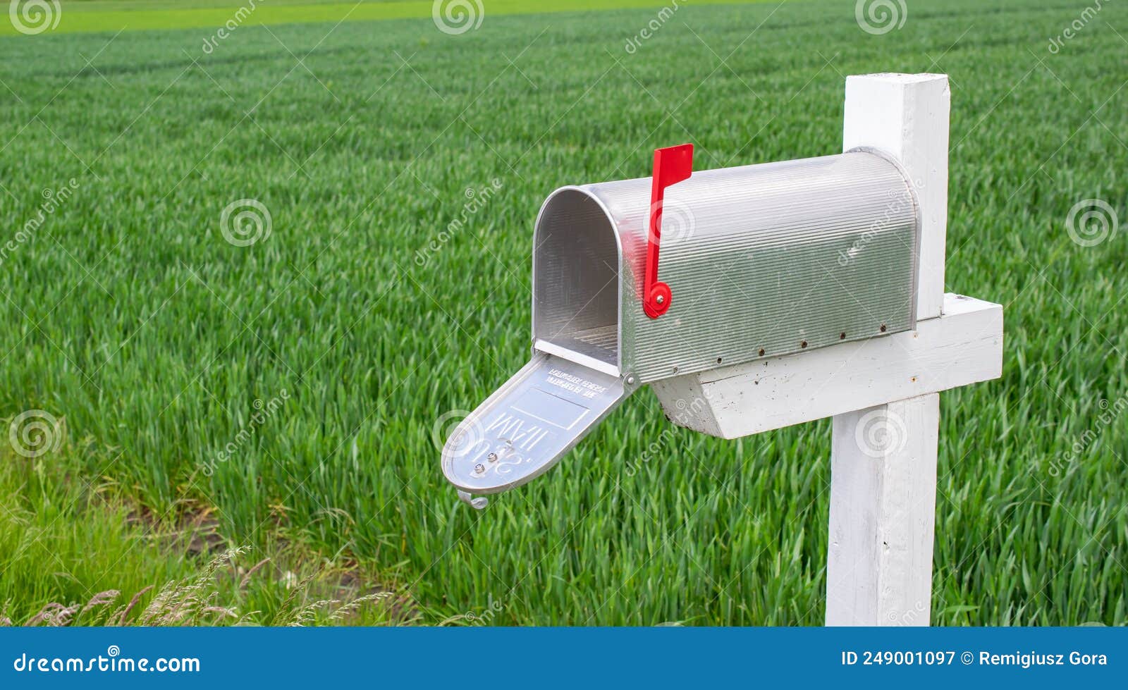US Mailbox on a Green Background Stock Image - Image of sign, message ...