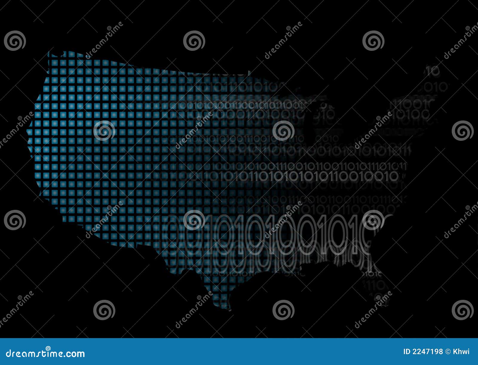 US Map with Binary Code stock illustration. Illustration of united ...
