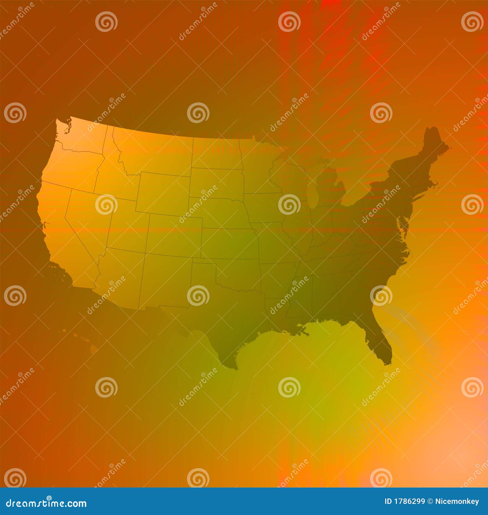 Us map brown stock illustration. Illustration of borders - 1786299