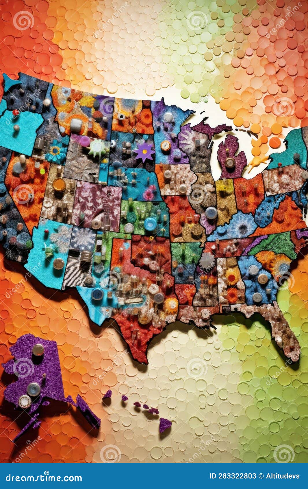 Us Map with Colorful State Abbreviations Stock Illustration ...