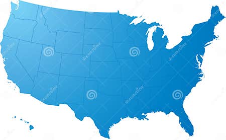 Us map plain stock vector. Illustration of america, continents - 1843756