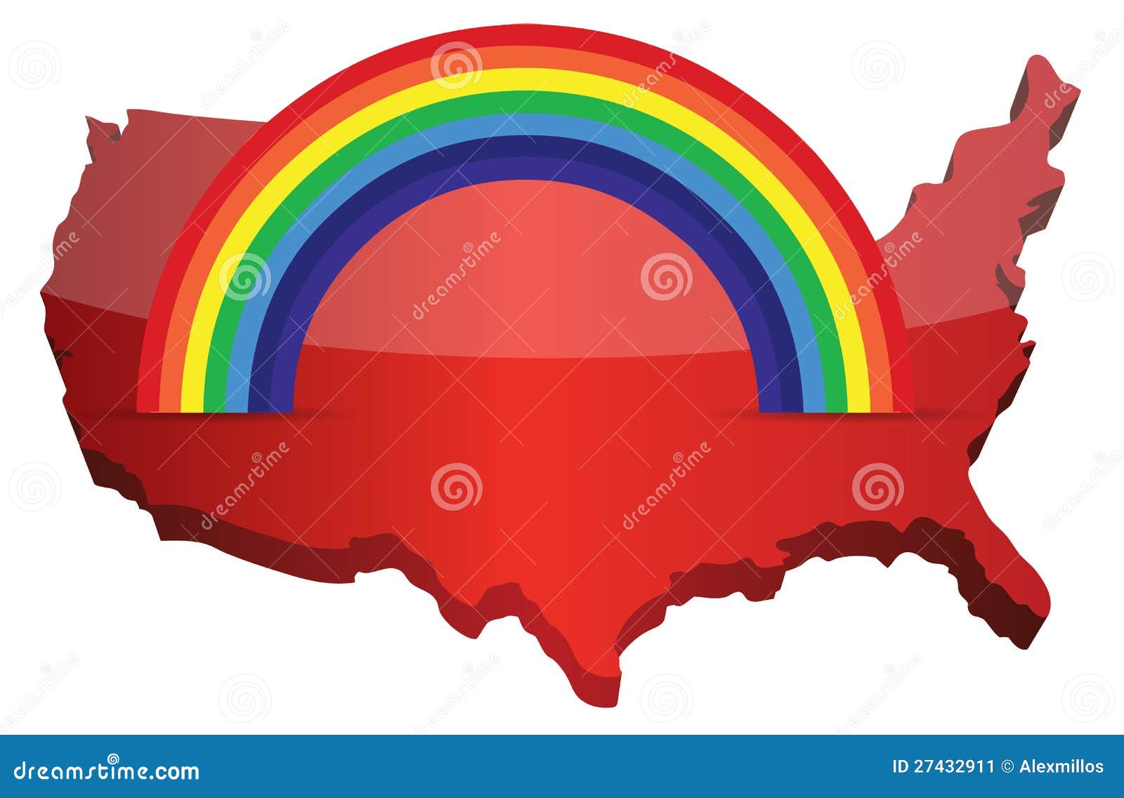 Us Map with a Rainbow Illustration Stock Illustration - Illustration of ...