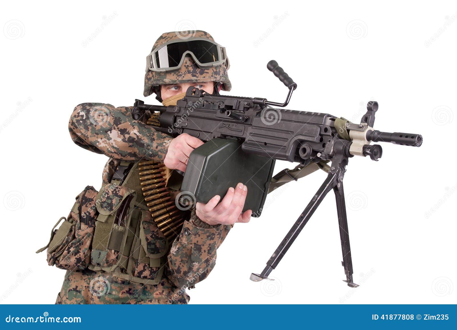 US MARINES with M249 Machine Gun Stock Photo - Image of troops, iraq ...