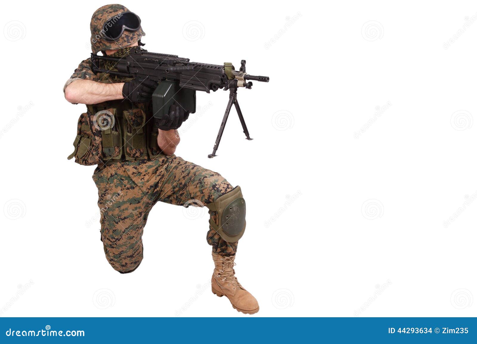 US MARINES with Machine Gun Stock Photo - Image of rifle, afghanistan ...