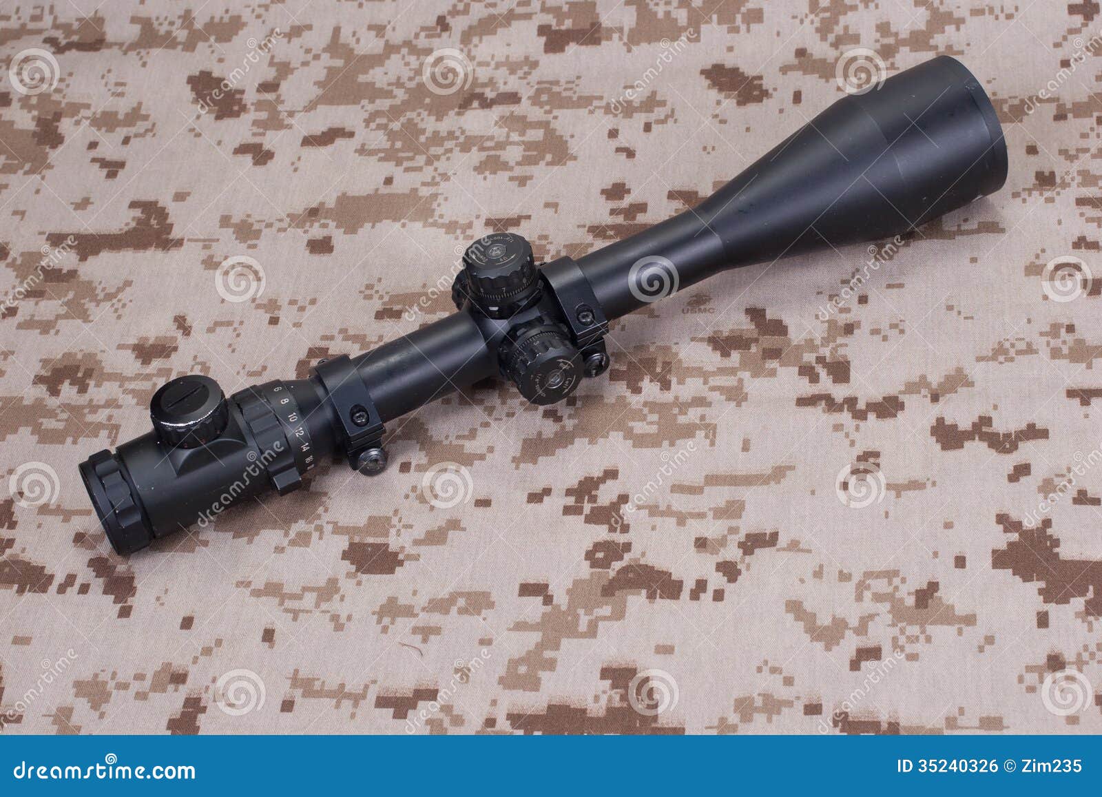 US MARINES Sniper Telescopic Sight Stock Photo - Image of patch, target ...