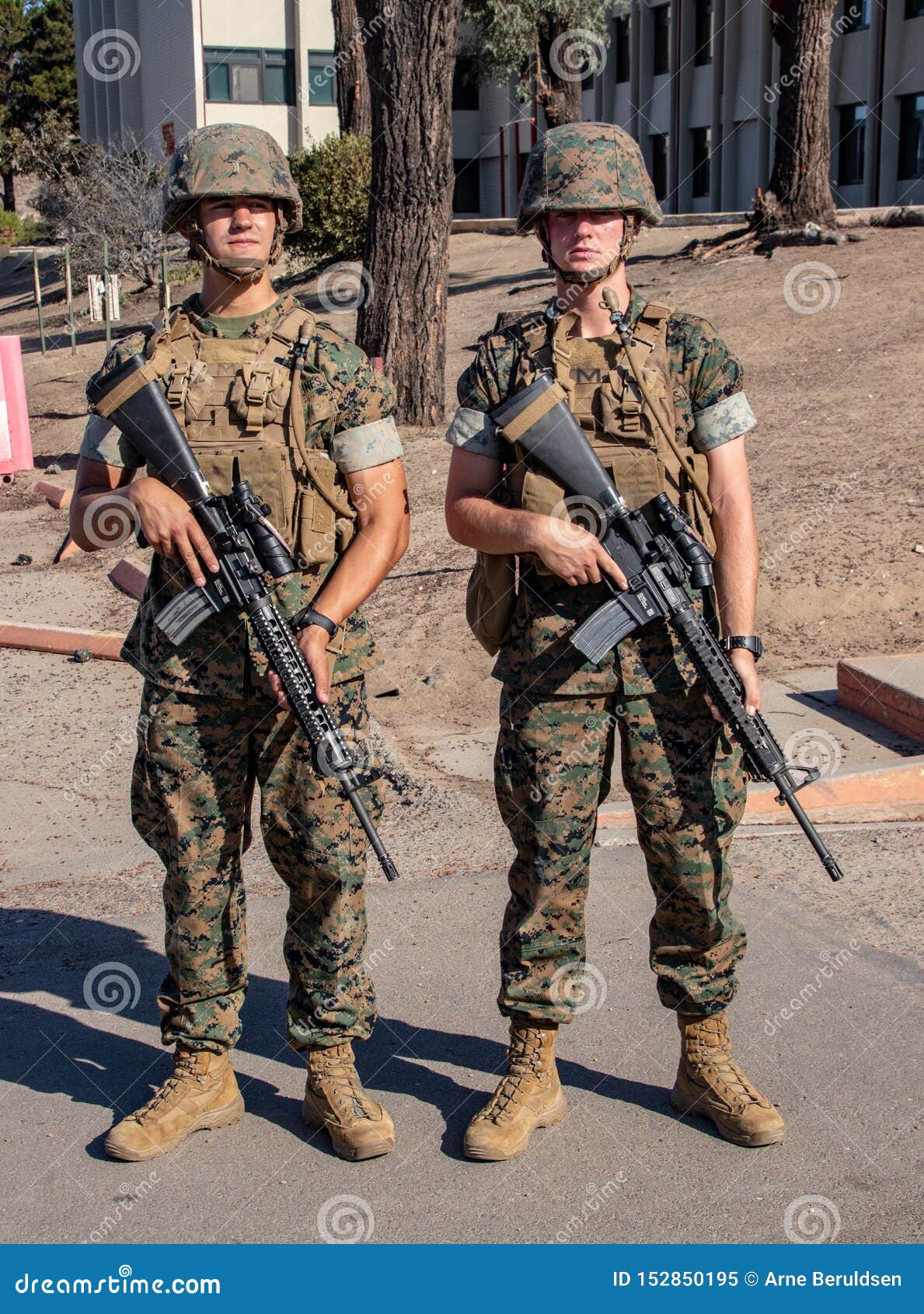 US Marines Standing At Attention Editorial Photo | CartoonDealer.com ...